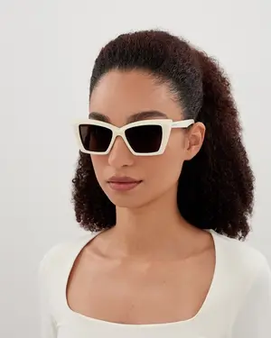 Saint Laurent Cat Eye Sunglasses 54mm - Ivory