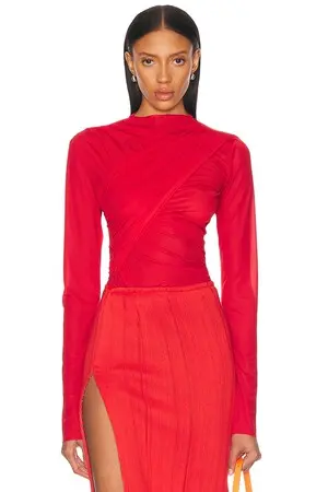 JADE CROPPER Draped Top