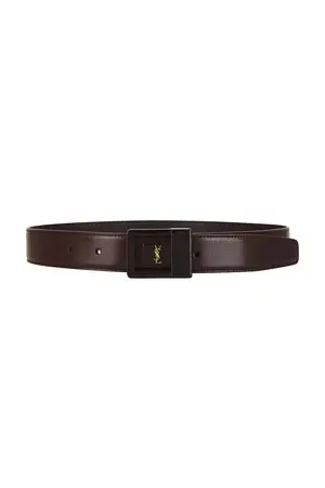 Saint Laurent Ceinture La 66 Belt - Red Tan & Brown