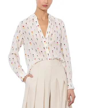Alice + Olivia Eloise Silk Blouse - White