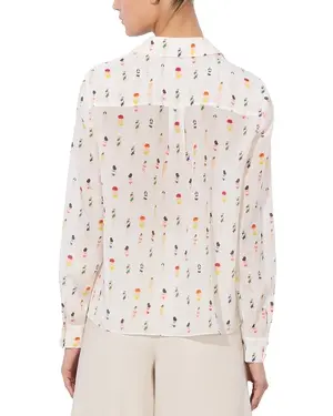 Alice + Olivia Eloise Silk Blouse - White