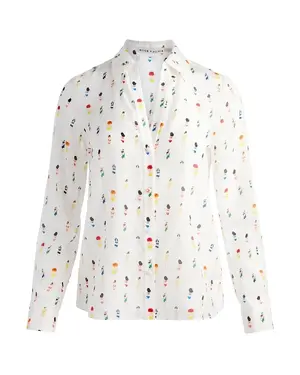 Alice + Olivia Eloise Silk Blouse - White