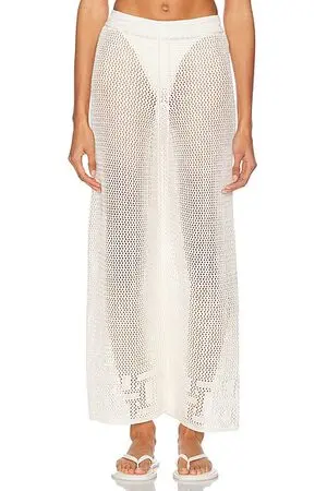 Calle Del Mar Geo Hem Crochet Pants - Natural