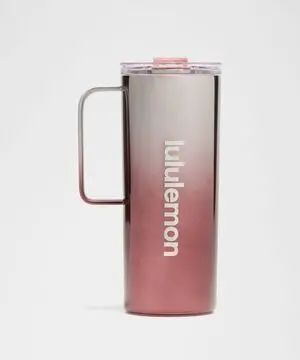 Lululemon Insulated Mug 20oz - Dark Rose Gold/silver