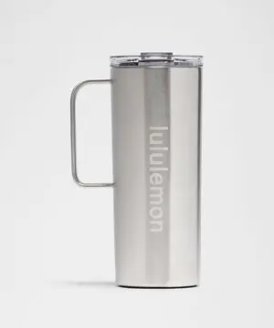 Lululemon Insulated Mug 20oz - Stainless Steel/black