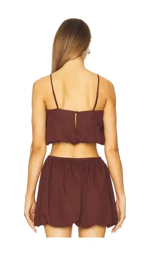Onia Air Linen Bubble Crop Top