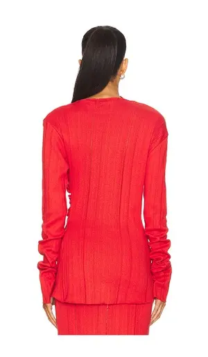 JADE CROPPER Long Sleeve Mockneck Knit Top