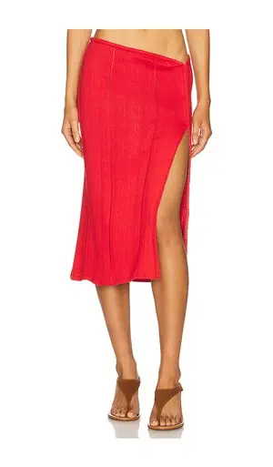 JADE CROPPER Side Slit Midi Skirt