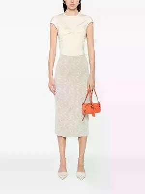 Fendi Bloom-jacquard Midi Skirt
