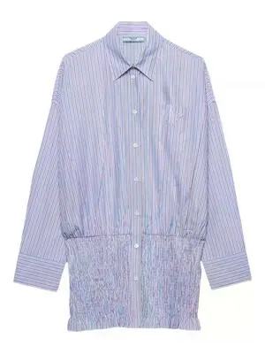 Prada Striped Cotton Shirt - Blue