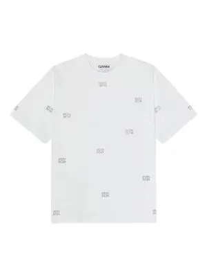 GANNI Rhinestone-embellished Cotton T-shirt