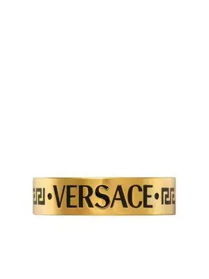 Versace Logo-engraved Band Ring - Gold