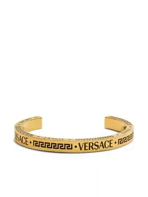 Versace Engraved-logo Cuff Bracelet