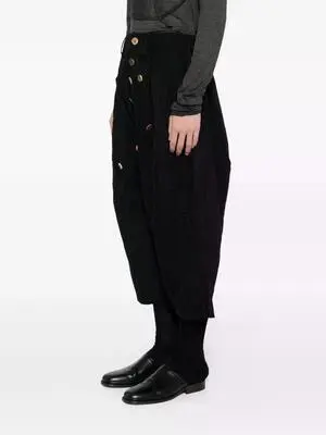 CHIAHUNG SU Pinstriped Drop Crotch Trousers