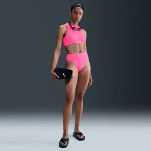 Nike Swim Elevated Essential High-waisted Bikini Bottom - Pink