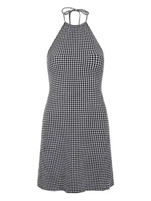 Hunza G Gingham Halterneck Mini Dress - Black