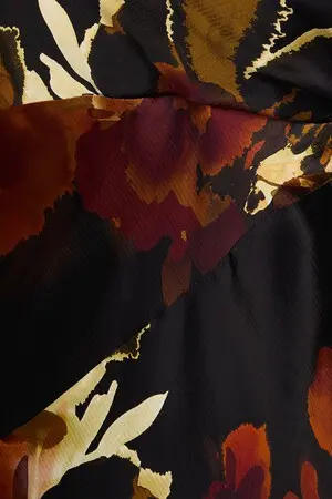 NICHOLAS Off-the-shoulder Floral-print Silk-blend Satin Maxi Dress