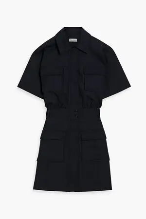 Simkhai Crissy Wool-blend Twill Mini Shirt Dress - Midnight Blue