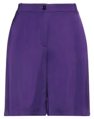 Patrizia Pepe Viscose Twill Bermuda Shorts - Purple