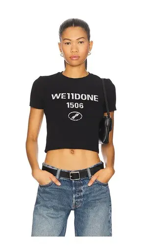 We11Done Cropped Graphic Logo T-shirt