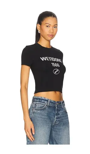 We11Done Cropped Graphic Logo T-shirt