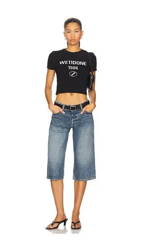 We11Done Cropped Graphic Logo T-shirt