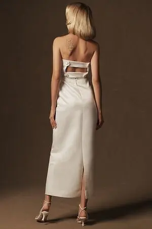 Bhldn Strapless Exaggerated Hip Midi Dress