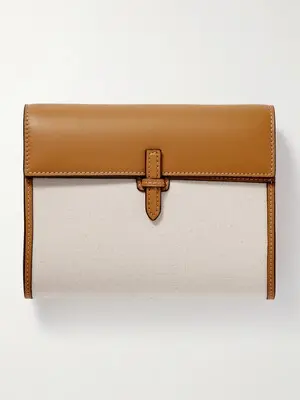 HUNTING SEASON Canvas And Leather Clutch - Brown