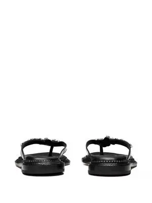 Simone Rocha Crystal-embellished Leather Slides - Black