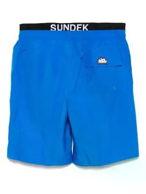Sundek Logo-waistband Swim Shorts - Blue
