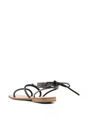 MC2 SAINT BARTH Round-toe Wrap Sandals - Black