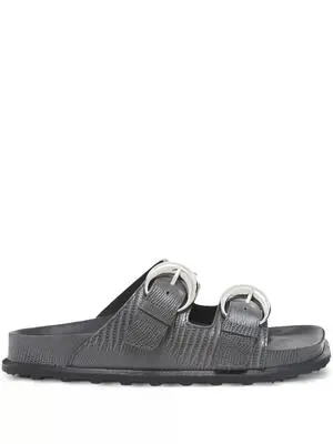MARINE SERRE Lizard-print Sandals - Grey