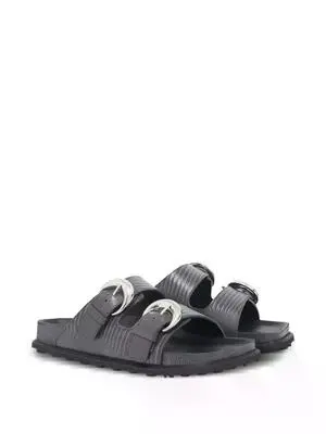 MARINE SERRE Lizard-print Sandals - Grey