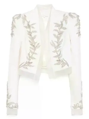 M.MARQUISE Karin Bead-embellished Blazer - Neutrals