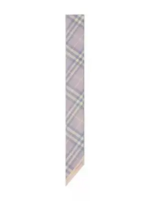Burberry Checked Silk Scarf - Pink