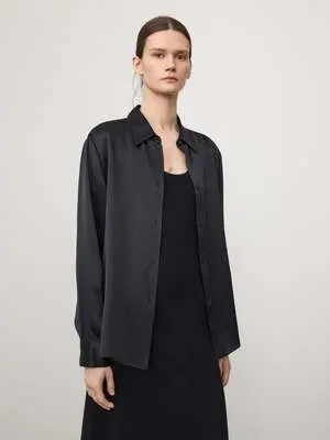 LISA YANG STORE Long-sleeved Button-up Shirt - Midnight