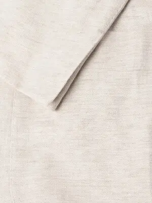 Zegna Double-breasted Linen-twill Suit Jacket - Neutrals