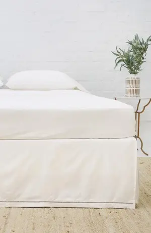 POM POM AT HOME Como Ladder Stitch Cotton Bedskirt