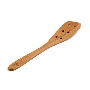 BERARD Handcrafted Olive Wood 13 Inch Curved Slotted Spatula - Brown