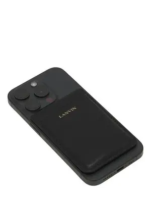 LANVIN Magnetic Leather Cardholder - Black