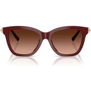 Tiffany & Co. 54mm Square Sunglasses - Deep Ruby/pink Gradient Grey