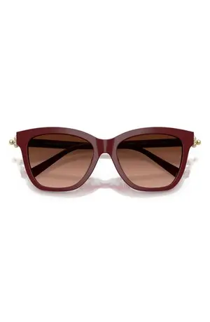 Tiffany & Co. 54mm Square Sunglasses - Deep Ruby/pink Gradient Grey