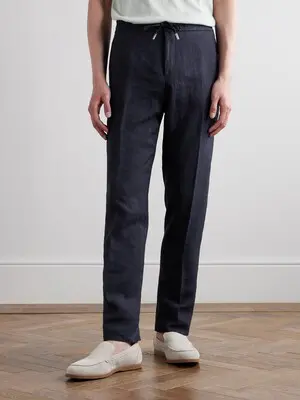 Mr P. James Straight-leg Linen Trousers