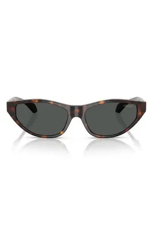 Versace 55mm Cat Eye Sunglasses Havana/ Dark Grey