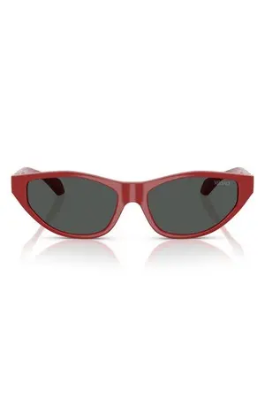 Versace 55mm Cat Eye Sunglasses - Red/ Dark Grey