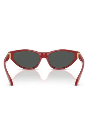 Versace 55mm Cat Eye Sunglasses - Red/ Dark Grey