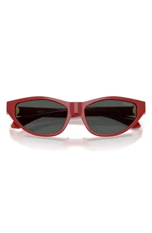 Versace 55mm Cat Eye Sunglasses - Red/ Dark Grey