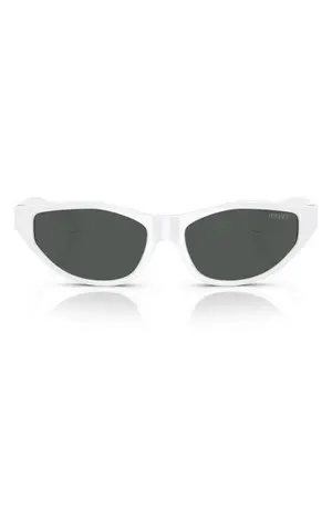 Versace 55mm Cat Eye Sunglasses - White/ Dark Grey