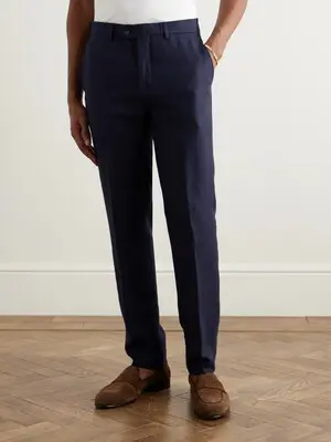 Loro Piana Carlo Straight-leg Linen Suit Trousers