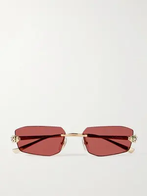 CARTIER Panthère De Rimless Sunglasses - Gold